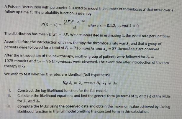 Solved A Poisson Distribution with parameter 1 is used to | Chegg.com