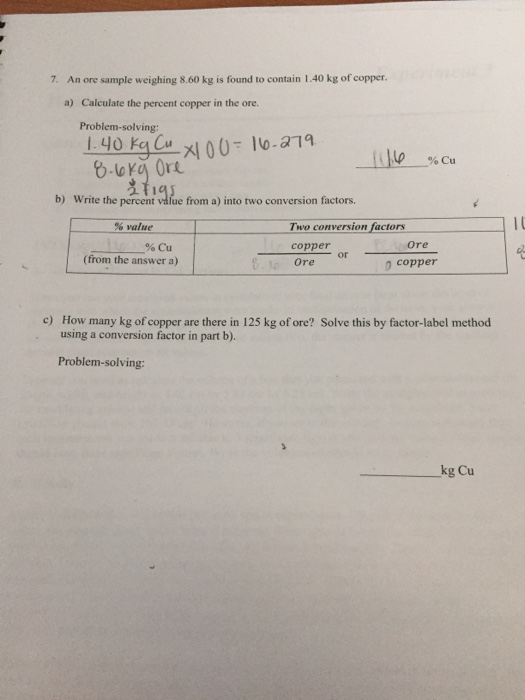 Solved An ore sample weighing 8.60 kg is found to contain | Chegg.com