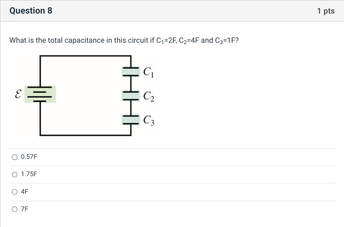 Solved What is the total capacitance in this circuit if C1=2 | Chegg.com