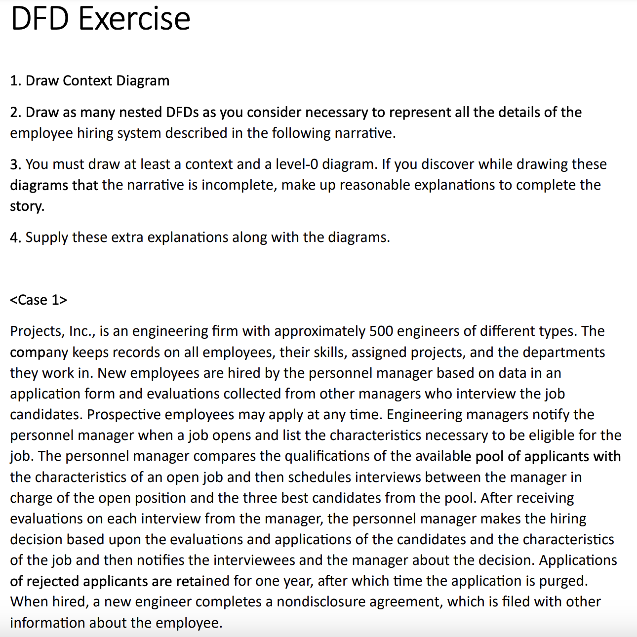Solved DFD ExerciseDraw Context DiagramDraw as many nested | Chegg.com