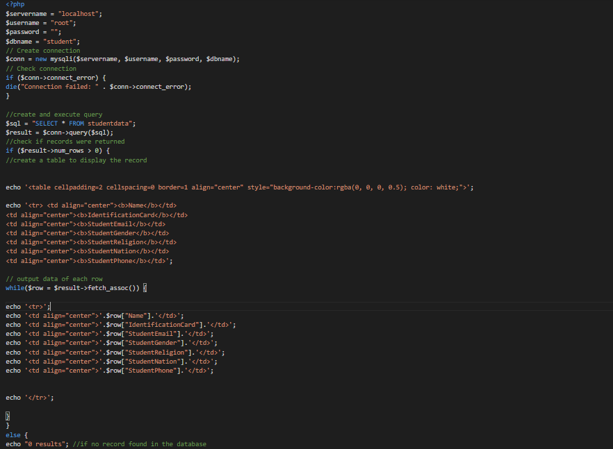 Solved connect_error) { die("Connection failed: " . | Chegg.com