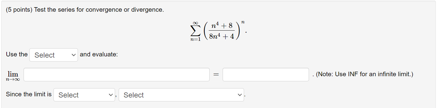 Solved (5 points) Test the series for convergence or | Chegg.com