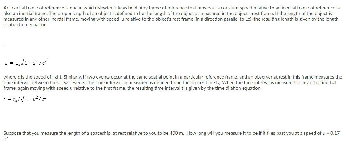 solved-an-inertial-frame-of-reference-is-one-in-which-chegg