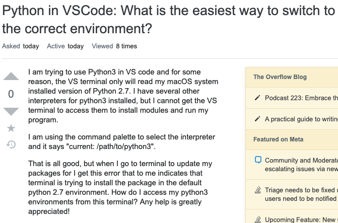 Python in VSCode: What is the easiest way to switch | Chegg.com