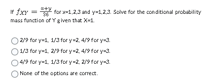 Solved If fXY=36w+y for x=1,2,3 and y=1,2,3. Solve for the | Chegg.com