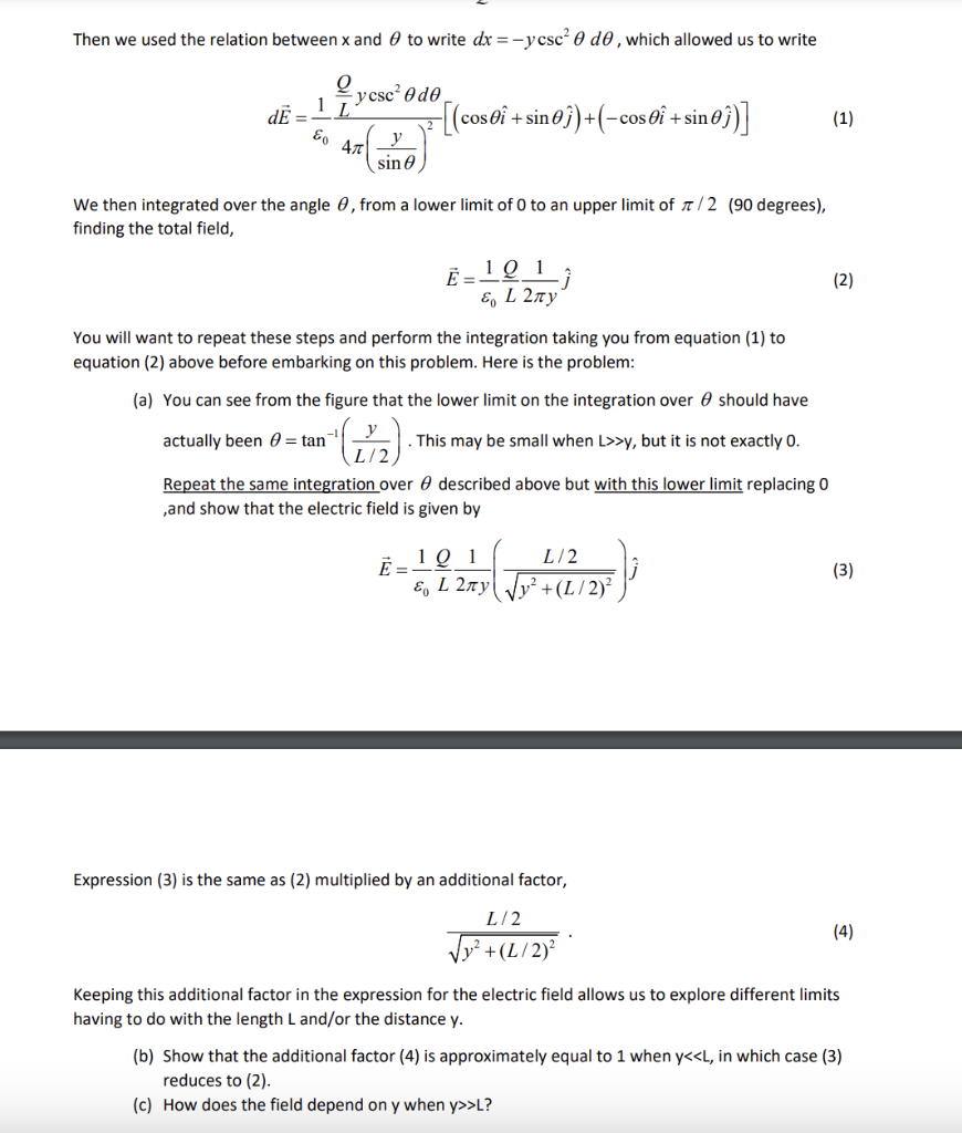 Solved Then we used the relation between x and θ to write | Chegg.com