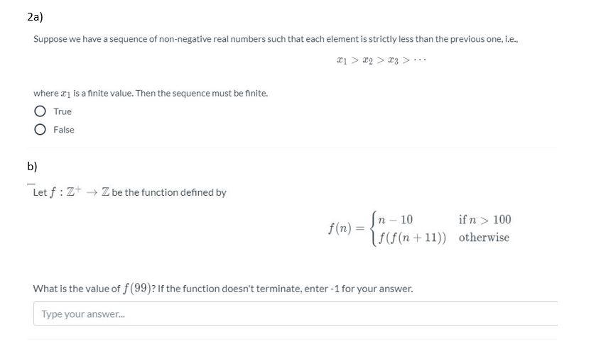 Solved 2a) Suppose we have a sequence of non-negative real | Chegg.com
