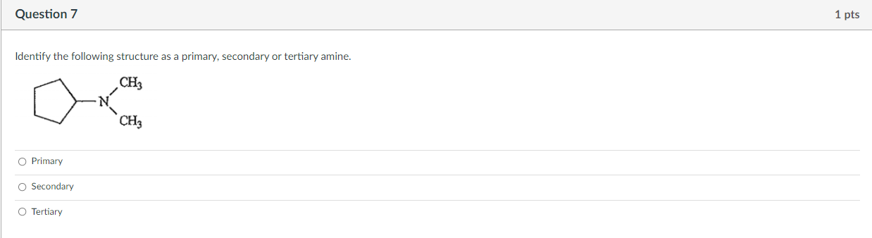 Solved Identify the following structure as a primary, | Chegg.com