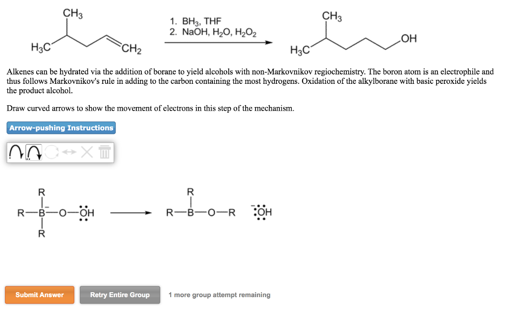Solved CH3 CH3 1. BH3, THE 2. NaOH, H2O, H2O2 OH H3C CH₂ H3C | Chegg.com