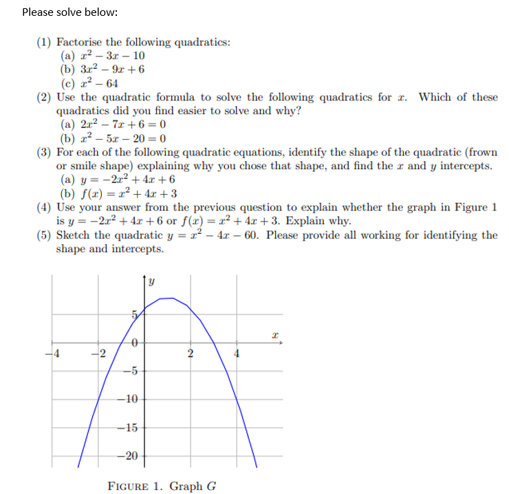 Solved Please solve below: (1) Factorise the following | Chegg.com