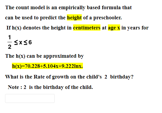 Solved The count model is an empirically based formula that | Chegg.com