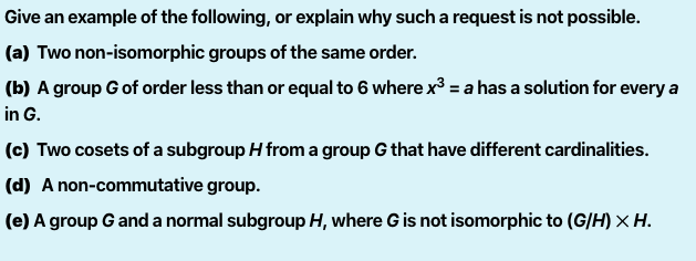 Solved Give an example of the following, or explain why such | Chegg.com