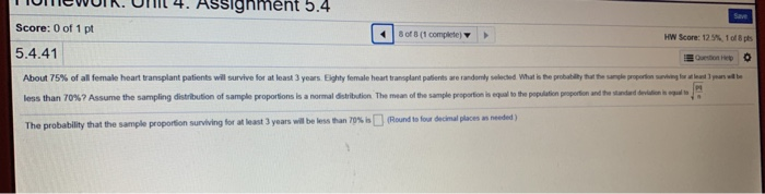 Solved Homework: Unit 4: Assignment 5.4 Score: 0 of 1 pt | Chegg.com