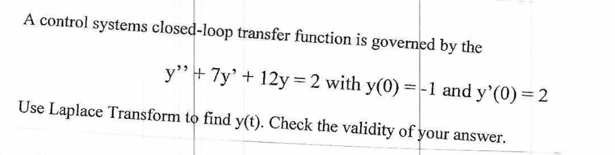 Solved A control systems closed-loop transfer function is | Chegg.com