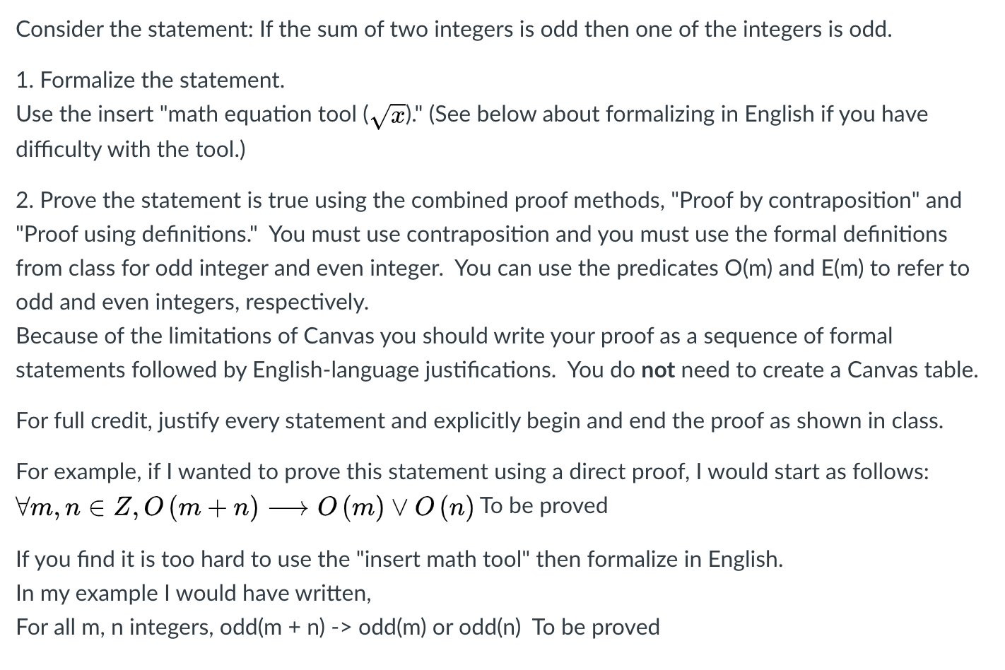 Solved Consider the statement: If the sum of two integers is | Chegg.com