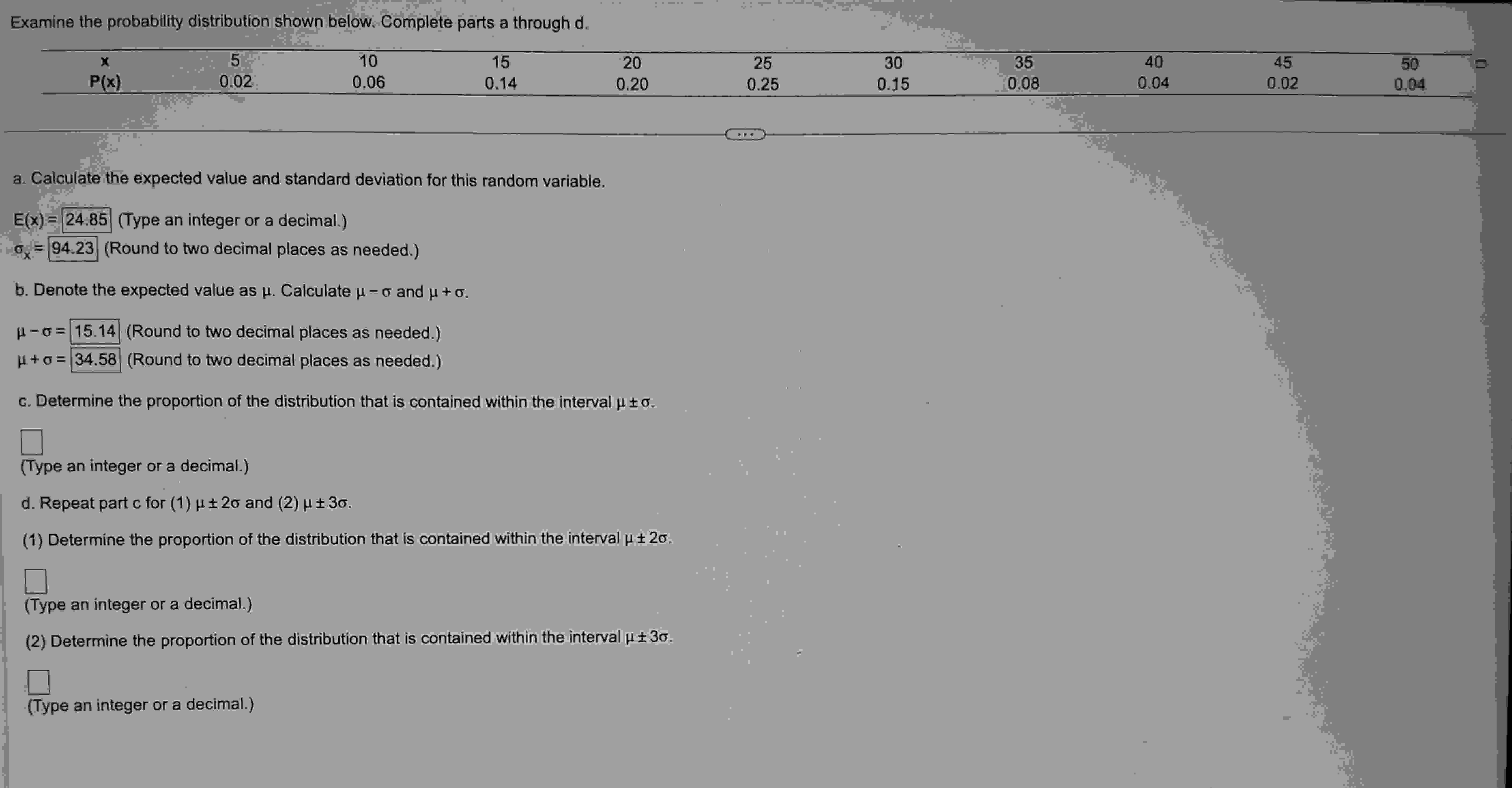Solved Examine the probability distribution shown below | Chegg.com