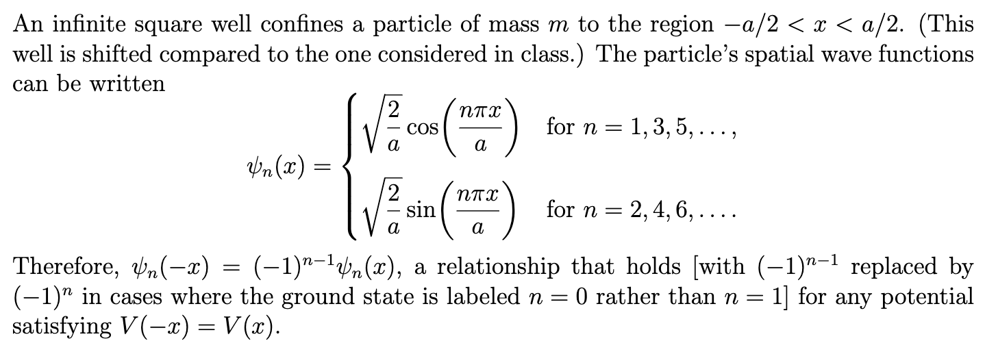 Solved An infinite square well confines a particle of mass m | Chegg.com