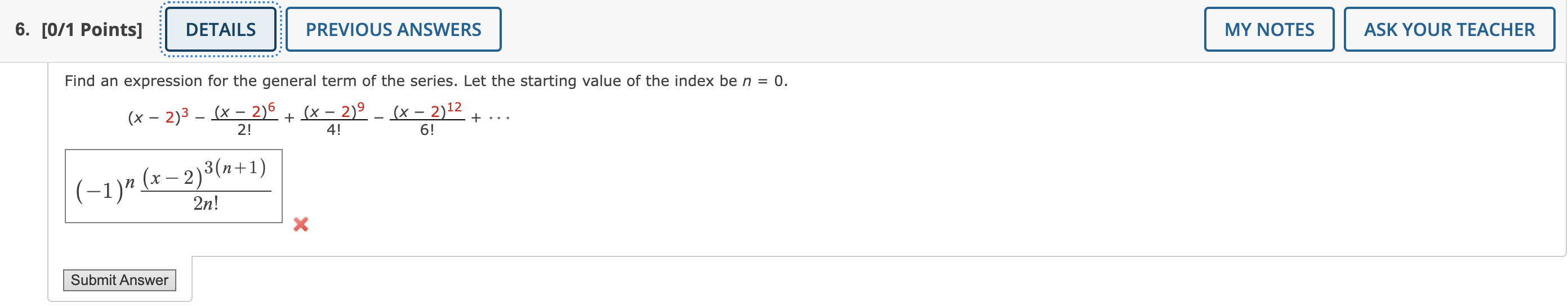 Solved 6. [0/1 Points] Find an expression for the general | Chegg.com