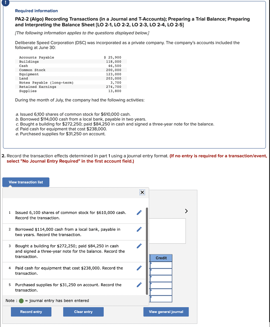 Solved Required information PA2-2 (Algo) Recording | Chegg.com