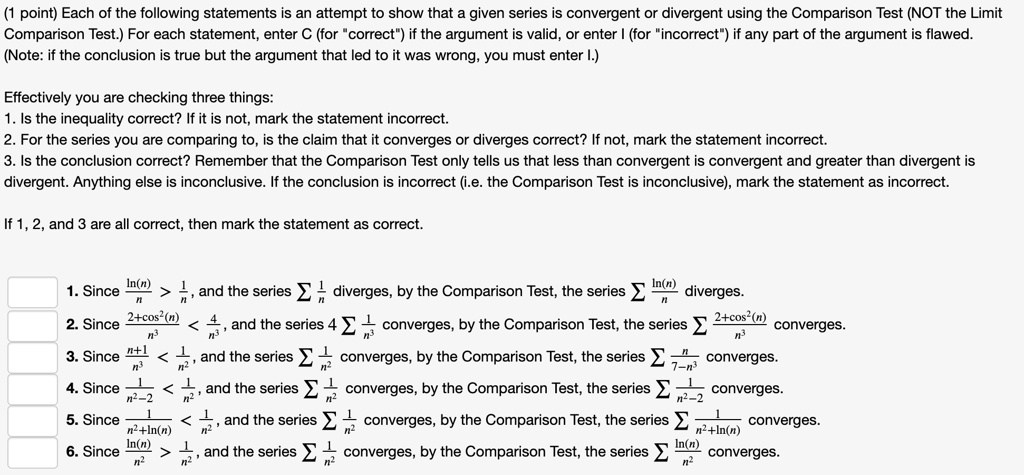 Solved (1 point) Each of the following statements is an | Chegg.com