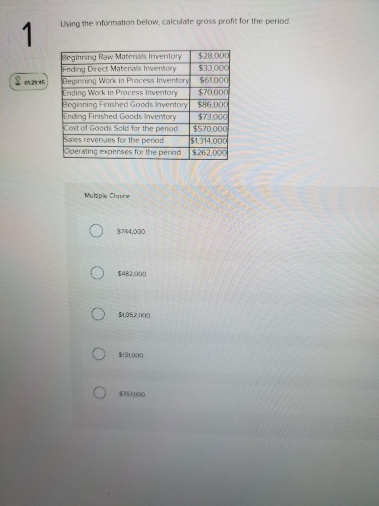 Solved Using the information below, calculate gross profit | Chegg.com
