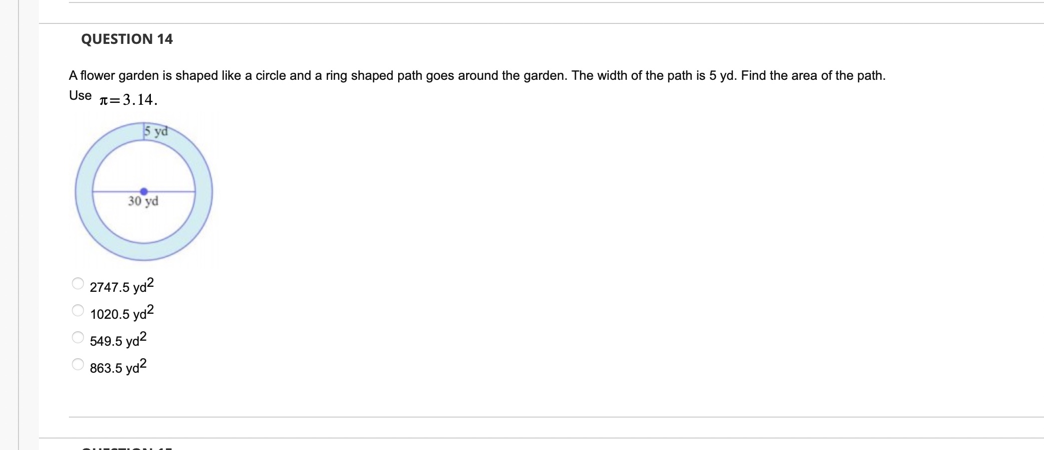 Solved A flower garden is shaped like a circle and a ring | Chegg.com
