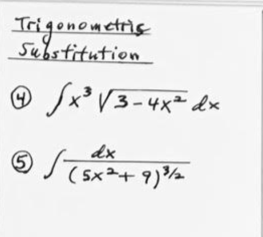 Solved Trigonometric substitution © fx 13. 3-4x2 dx dx 5 + | Chegg.com