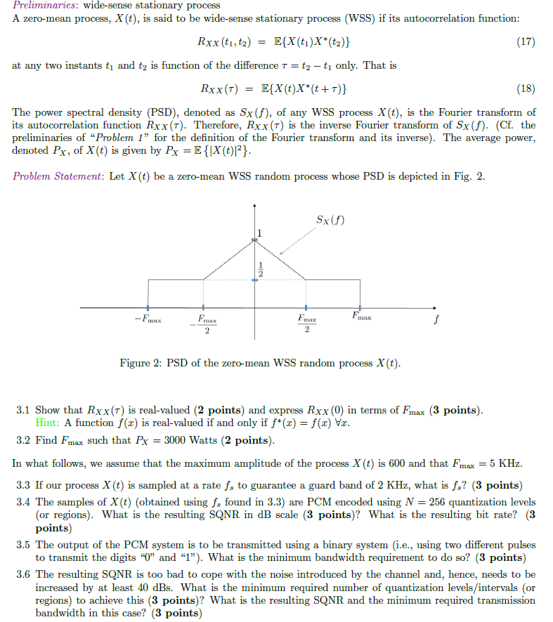 Solved Preliminaries: wide-sense stationary process A | Chegg.com