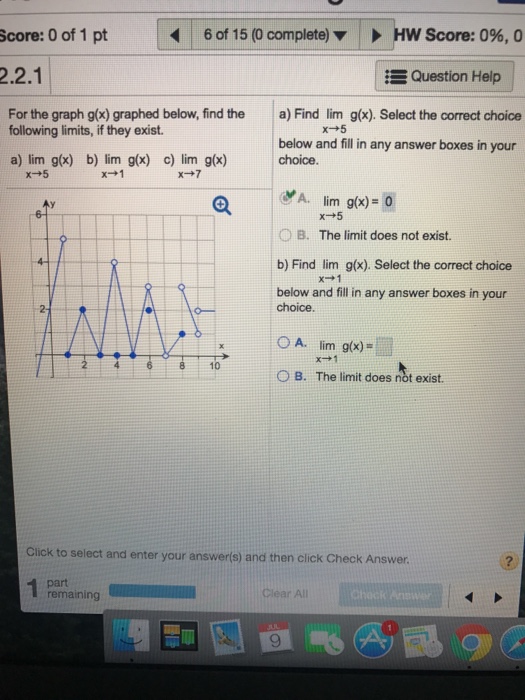Solved For the graph g(x) graphed below, find the following | Chegg.com
