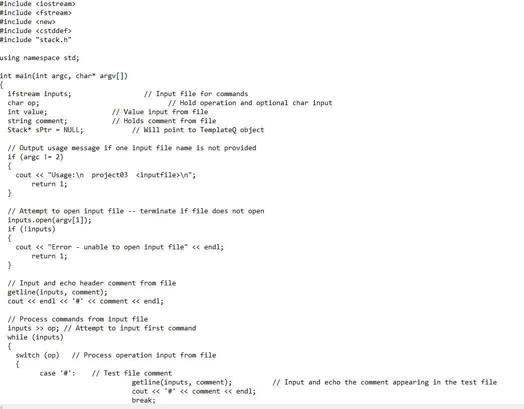 Solved I need help writing stack.cpp that will be part of | Chegg.com