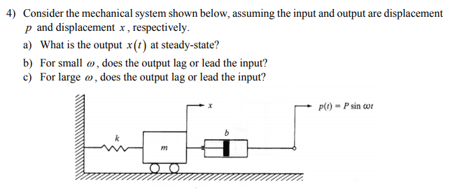 Solved Consider the mechanical system shown below, assuming | Chegg.com