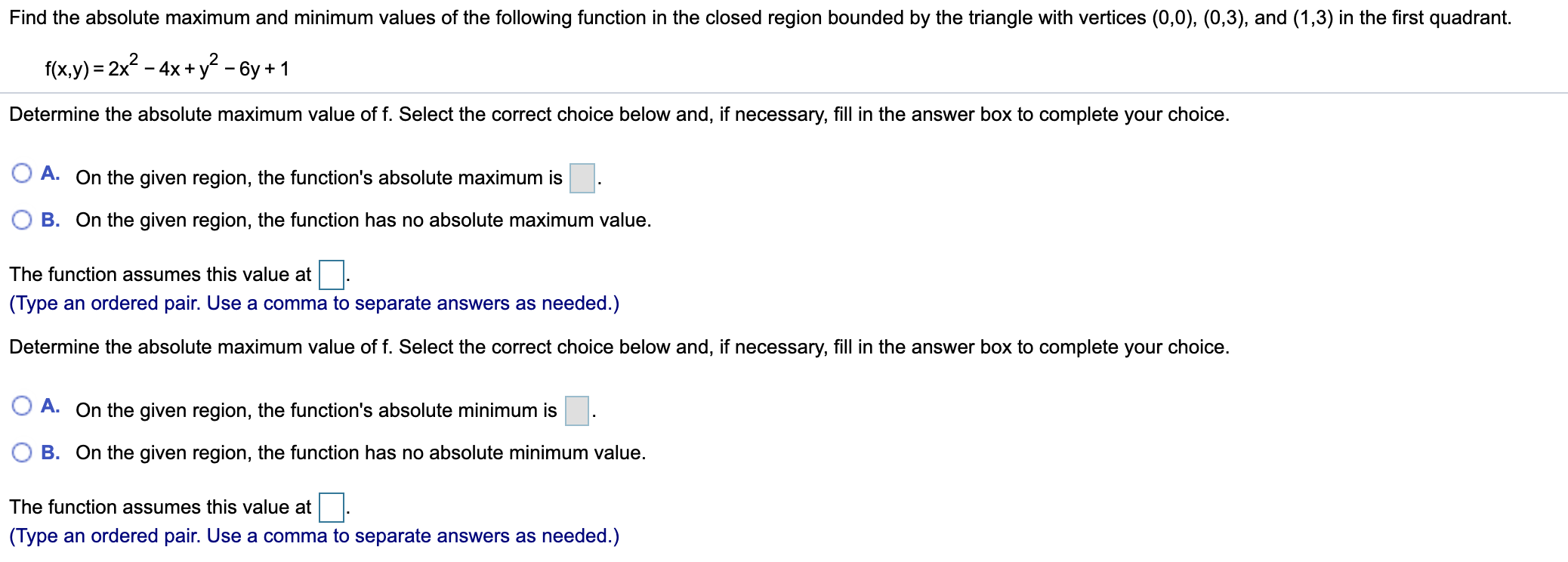 Solved Find the absolute maximum and minimum values of the | Chegg.com