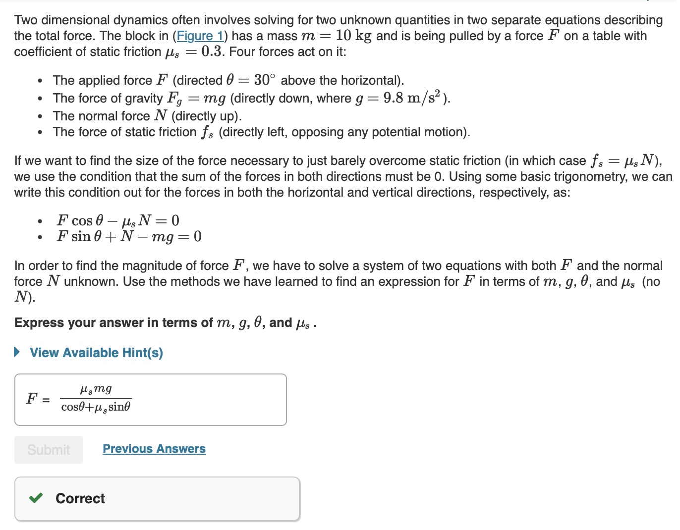 Solved Two dimensional dynamics often involves solving for | Chegg.com