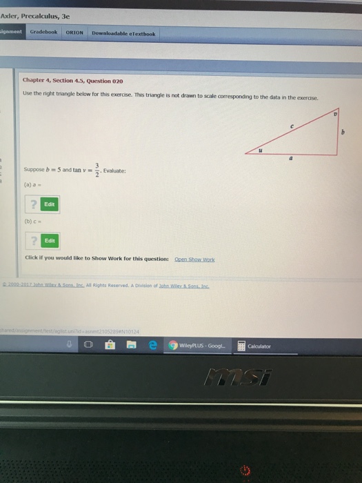 Solved Axler, Precalculus, 3e Gradebook ORION Downloadable | Chegg.com
