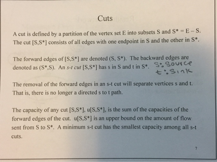 Solved Cuts A cut is defined by a partition of the vertex | Chegg.com