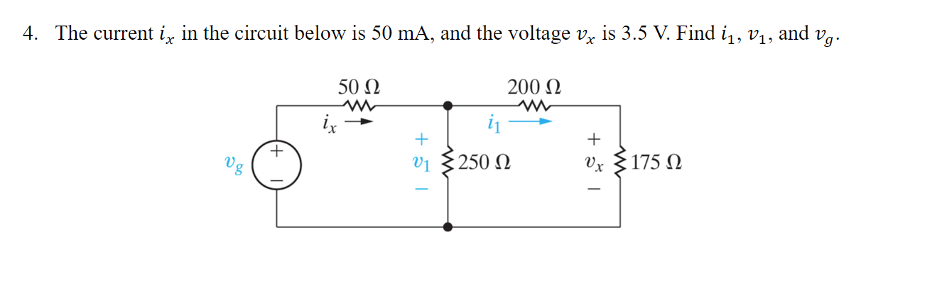 Solved The current ix in the circuit below is 50 mA, and the | Chegg.com