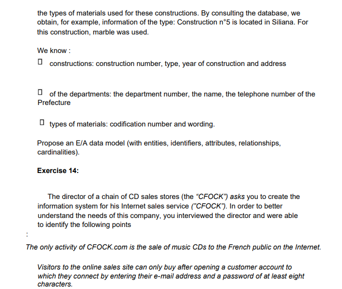 Solved Series Of Exercises On The Entity Model Association