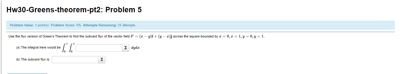 Solved Hw30-Greens-theorem-pt2: Problem 5 Problem Value: 1 | Chegg.com