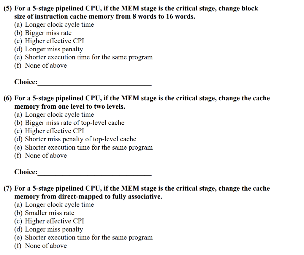 Solved Consider the RISC-V computer, for each of the | Chegg.com