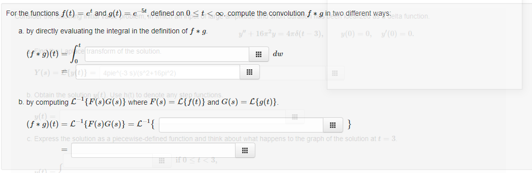 Solved For the functions f(t) = e' and g(t) = e 5t defined | Chegg.com