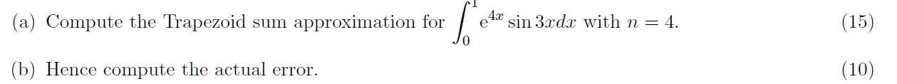 Solved (a) Compute the Trapezoid sum approximation for re | Chegg.com