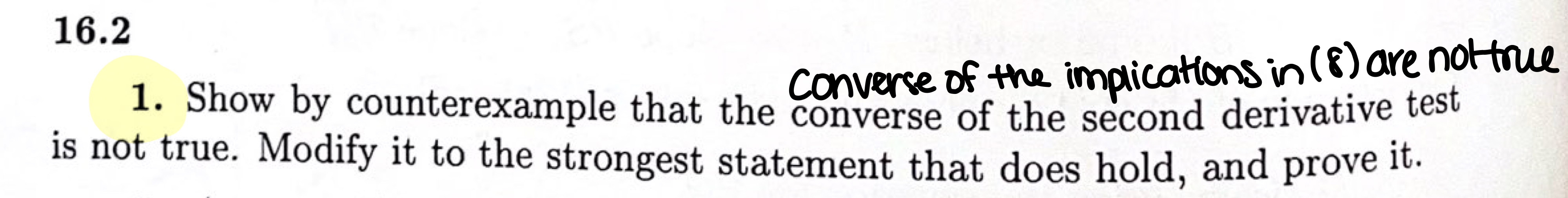 Solved 16.2Show by counterexample that the converse of the | Chegg.com
