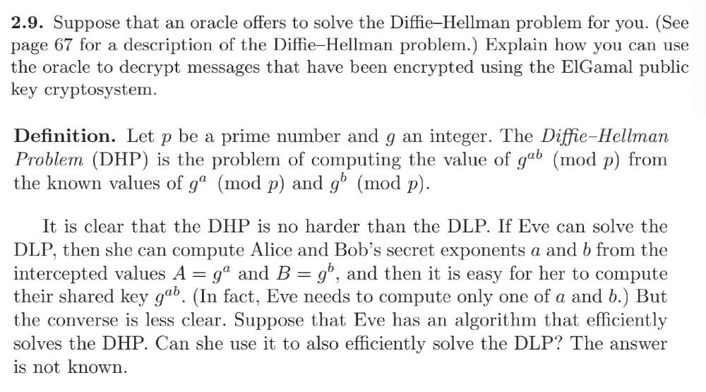 Solved 2.9. Suppose that an oracle offers to solve the | Chegg.com