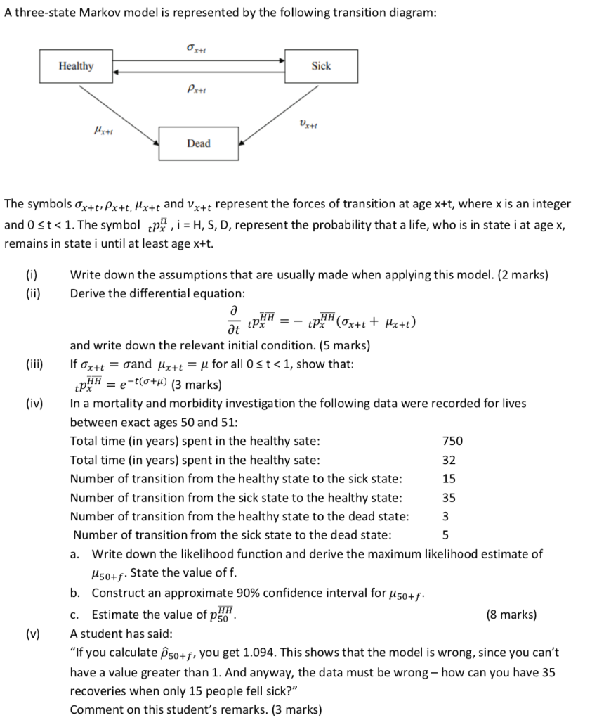 Solved A three-state Markov model is represented by the | Chegg.com