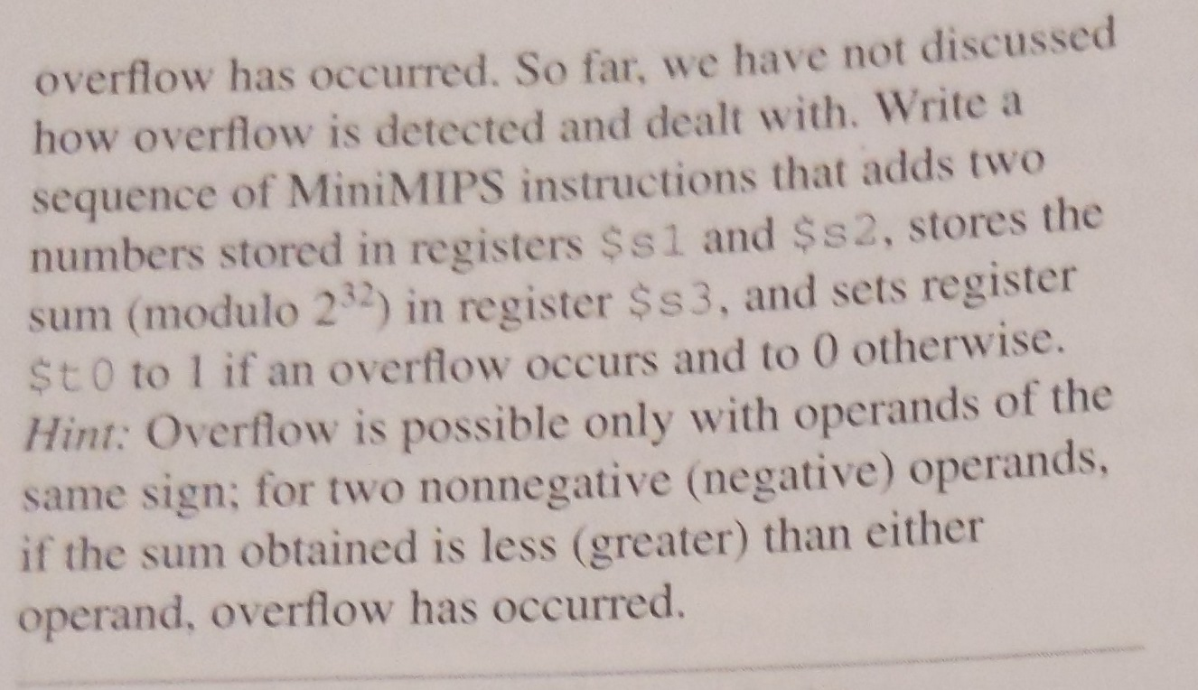 Solved overflow has occurred. So far, we have not discussed | Chegg.com