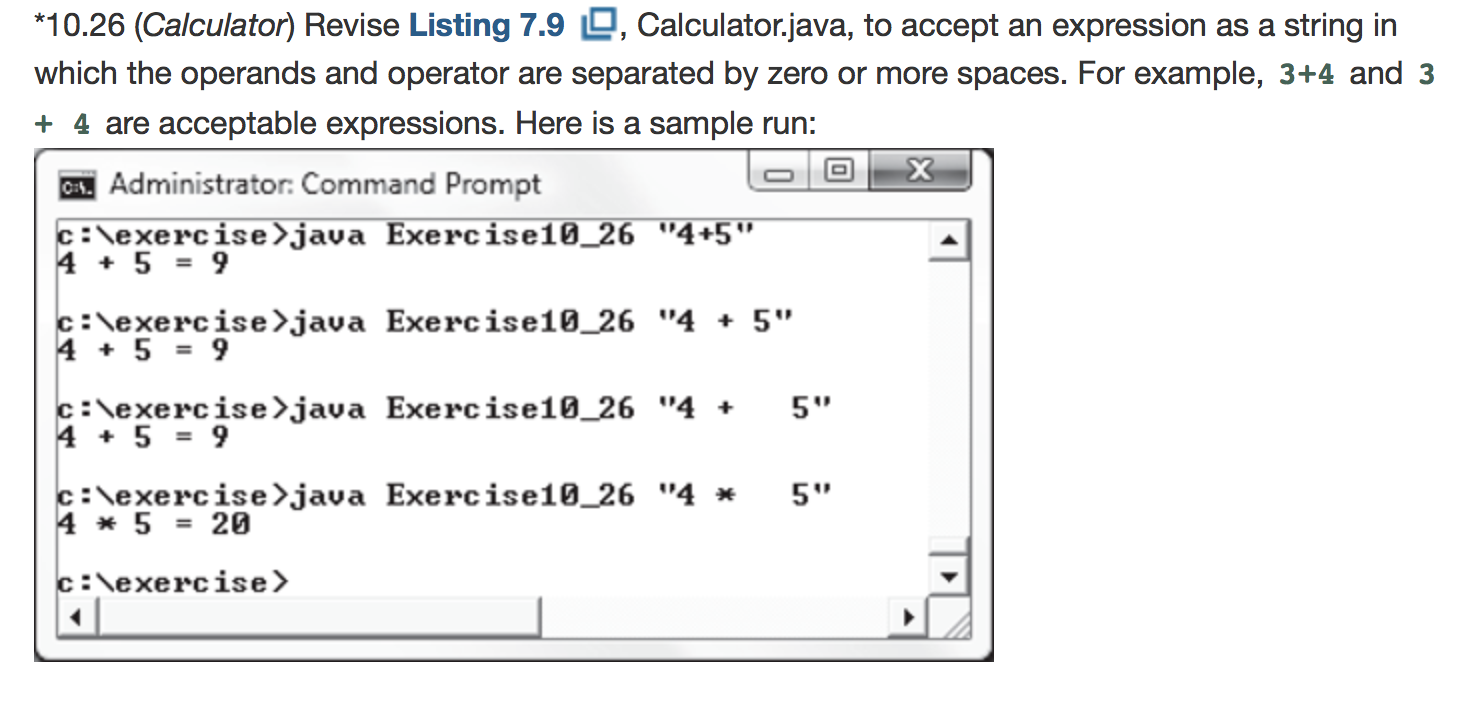 Solved 10.26 (Calculator) Revise Listing 7.9 , | Chegg.com