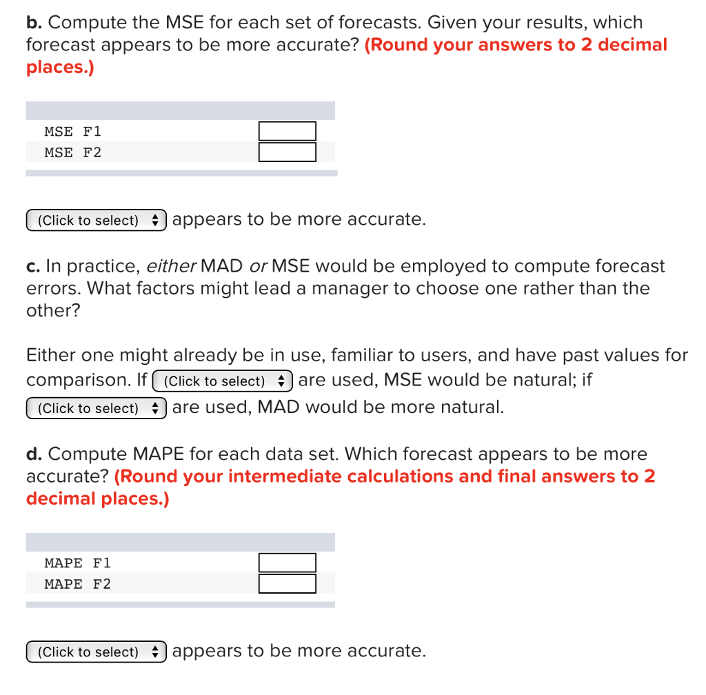 Solved Problem 3-21 Two different forecasting techniques (F1 | Chegg.com
