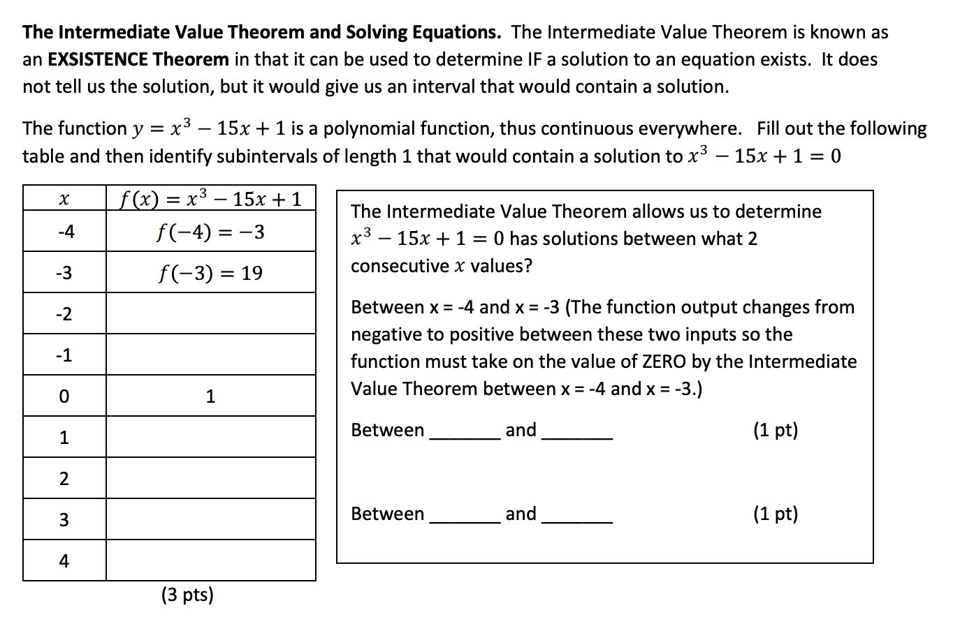 Solved The Intermediate Value Theorem and Solving Equations. | Chegg.com