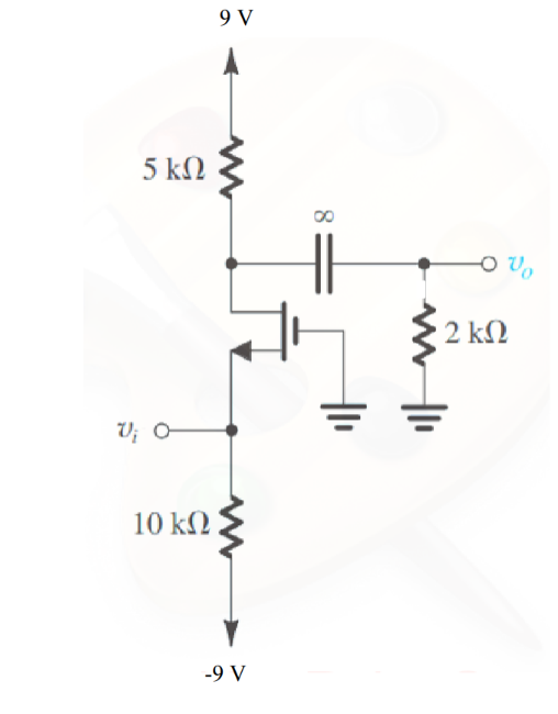 Solved The MOS amplifier circuit below has Kn = 1.9 mA/V2 , | Chegg.com