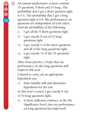 Solved PS An annual mathematics contest contains 15 | Chegg.com